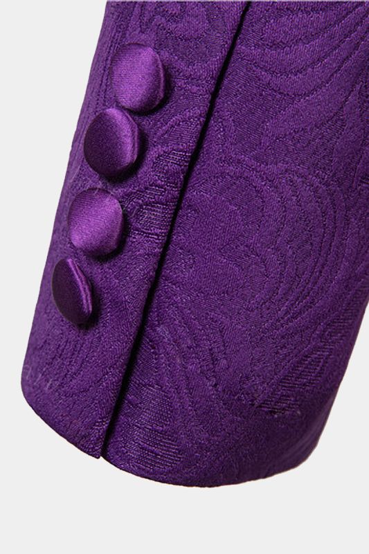 Vintage Jacquard Violet Men Suit | Three Piece Prom Suit | Bradymensuit